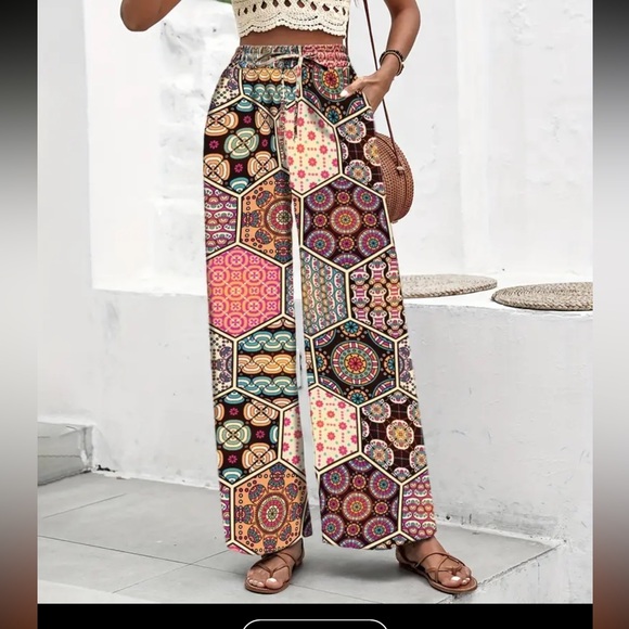 Boutique | Pants & Jumpsuits | 3 Floral Print Wide Leg Pants Casual ...